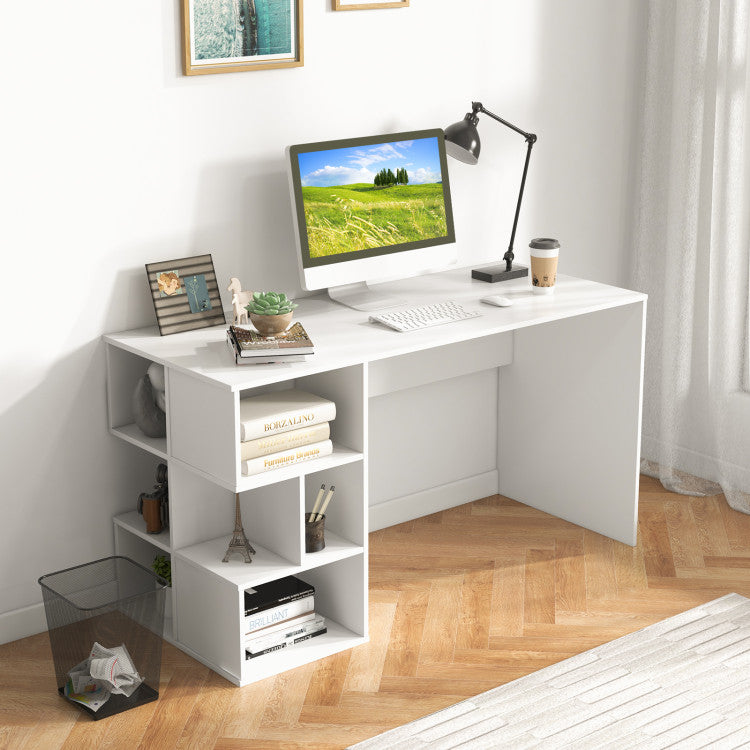 Modern Computer Desk with 3-Tier Storage Shelves – Milagru Store