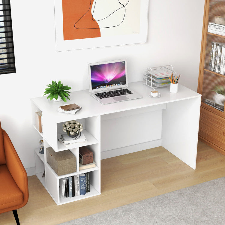 Modern Computer Desk with 3-Tier Storage Shelves – Milagru Store
